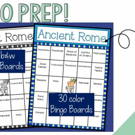Ancient Rome Game – Bingo Ancient Rome Activity - By History Gal