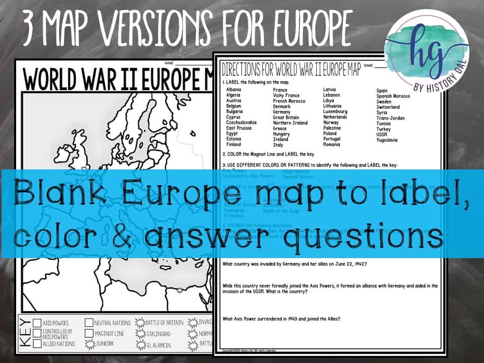 World War II World War 2 Map Activity Print And Digital By 
