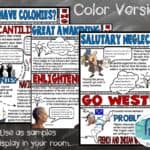 13 Colonies: England and the Colonies Doodle Notes and Digital Guided ...