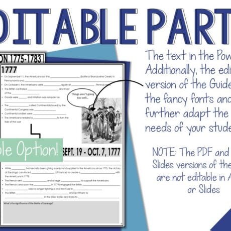 American Revolution PowerPoint and Guided Notes (Print and Digital ...