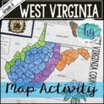 Geography: West Virginia Map Activity (Print and Digital) - By History Gal
