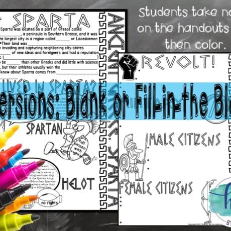 Ancient Greece Doodle Notes Set 3 for Sparta (Print and Digital) - By ...