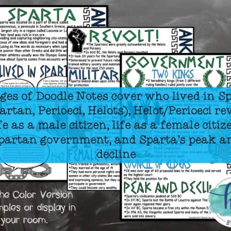 Ancient Greece Doodle Notes Set 3 for Sparta (Print and Digital) - By ...