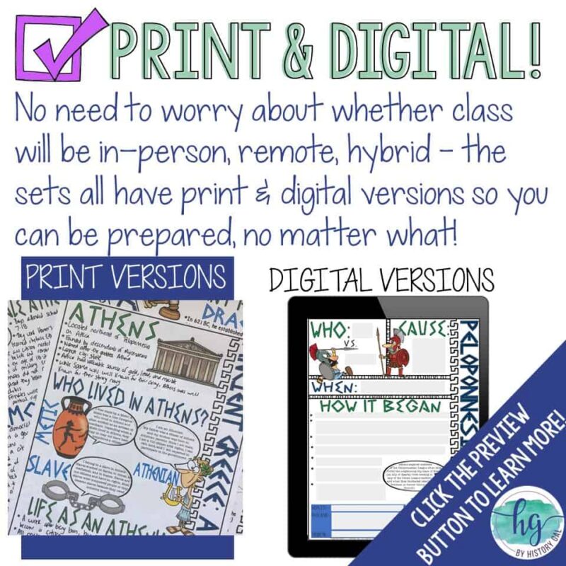 Ancient Greece PowerPoint Lessons and Doodle Notes Bundle