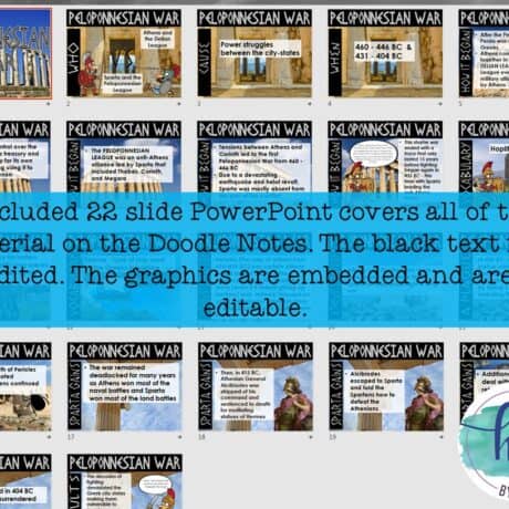 Ancient Greece Doodle Notes Set 6 for the Peloponnesian War (Print and ...