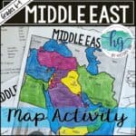 Middle East Map Activity with Iran, Gulf States, and Strait of Hormuz ...