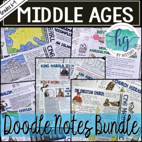Middle Ages Doodle Notes Bundle (Print and Digital) - By History Gal
