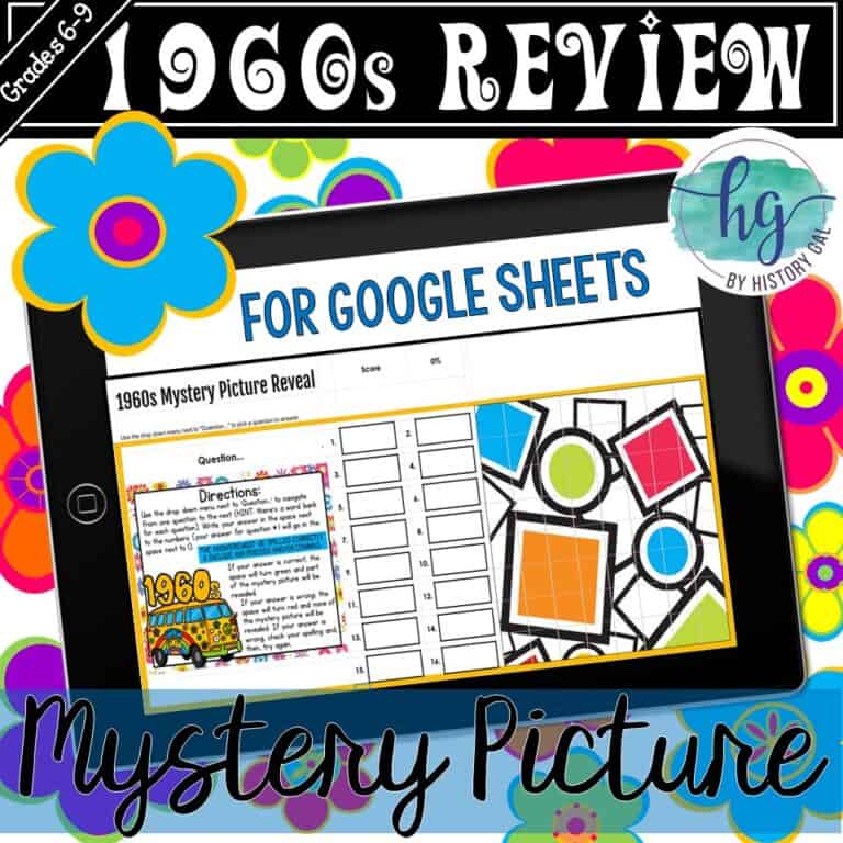 1960s History Review: Mystery Picture Review Activity