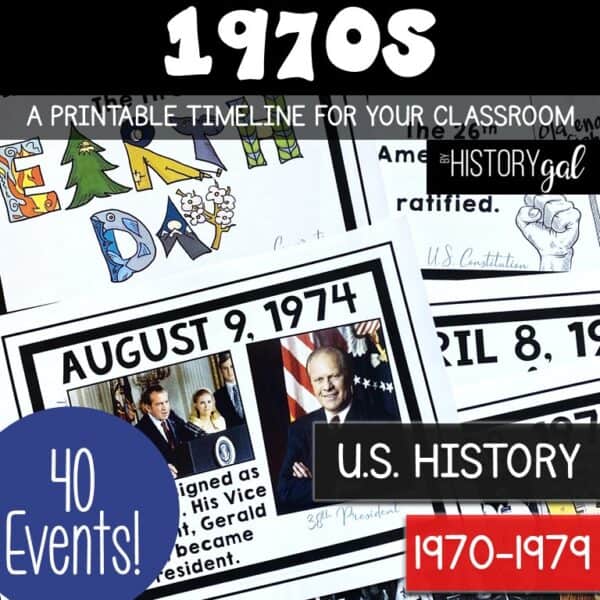 1970s Printable Timeline for US History - By History Gal