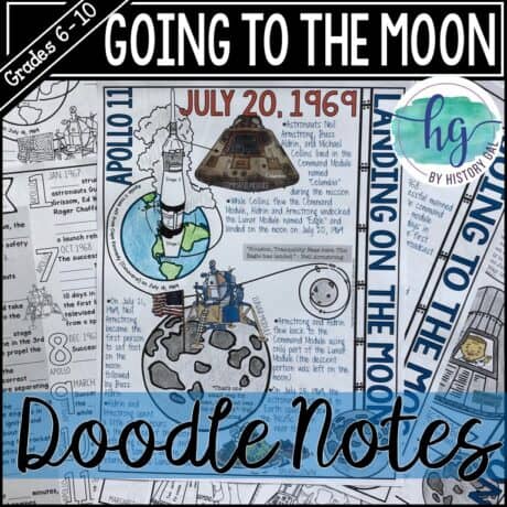 Apollo 11 PowerPoint and Doodle Notes: Moon Landing and Buzz Aldrin