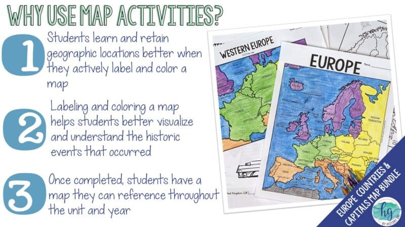 Northern Europe Countries and Capitals Map Activity - By History Gal