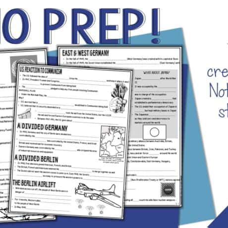 Cold War PowerPoint and Guided Notes for World History - By History Gal