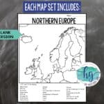 Europe Countries and Capitals Map Activity (Northern, Eastern, Western ...