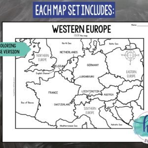 Europe Countries and Capitals Map Activity (Northern, Eastern, Western ...