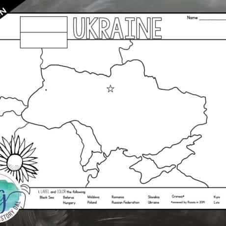 Ukraine Map Activity - By History Gal