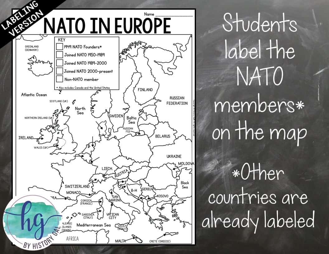 NATO in Europe Map Activity (Print and Digital) - By History Gal
