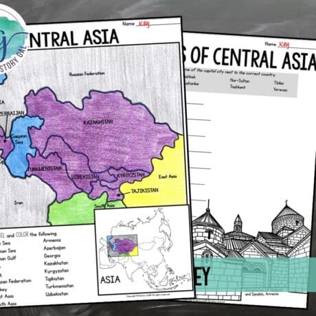 Central Asia Map Activity - By History Gal