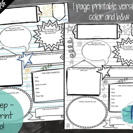 Customizable End of Year Reflection Doodle Page (Print and Digital ...