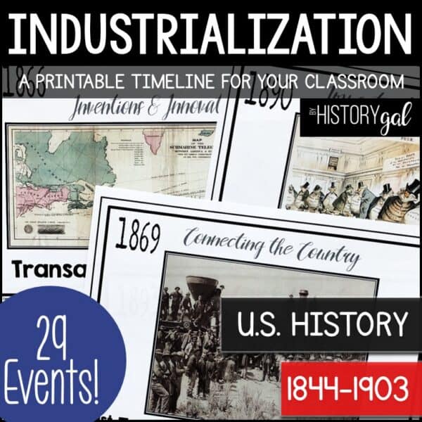 Rise of Industrial America Timeline {A Printable for Your Classroom ...