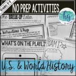 No Prep Activities for U.S. or World History Classes (print and digital ...