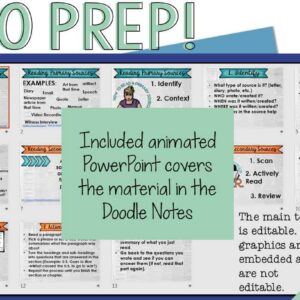 Reading Primary and Secondary Sources Doodle Notes and Stations - By ...
