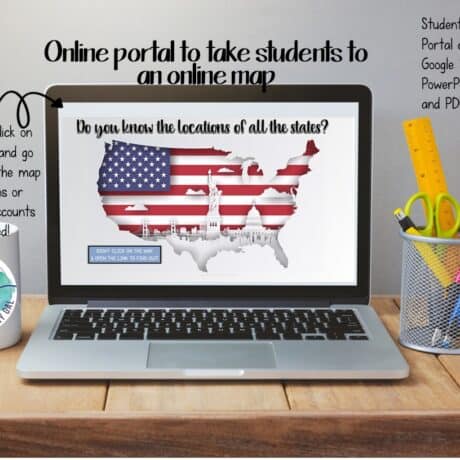 50 States and Capitals Map Activity (Print and Digital) - By History Gal