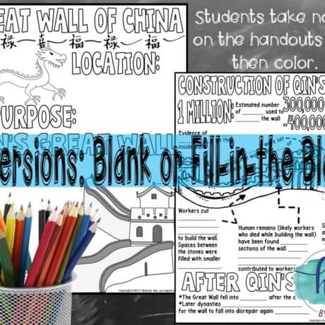 Great Wall of China Doodle Notes and Digital Guided Notes - By History Gal