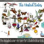 United States Map Coloring Page - By History Gal