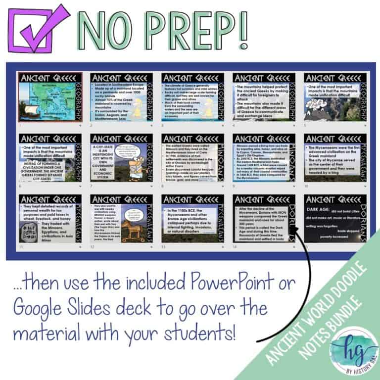 Ancient World Doodle Notes and Digital Guided Notes Bundle (Early River ...