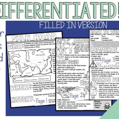 Silk Road Doodle Notes and Digital Guided Notes - By History Gal
