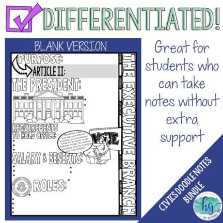 Civics Doodle Notes and Digital Guided Notes Bundle - By History Gal
