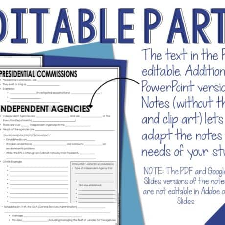 The Executive Branch PowerPoint and Guided Notes (Print and Digital ...