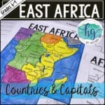 East Africa Countries and Capitals Map Activity - By History Gal