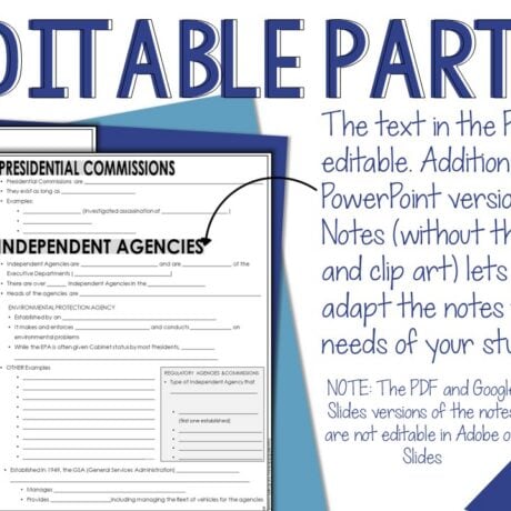 The Executive Branch PowerPoint and Guided Notes (Print and Digital ...