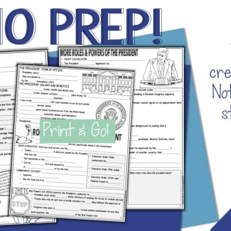 The Executive Branch PowerPoint and Guided Notes (Print and Digital ...