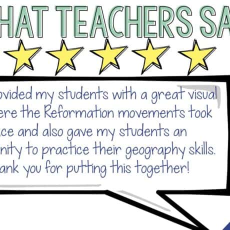 Protestant Reformation Map Activity (Print and Digital) - By History Gal