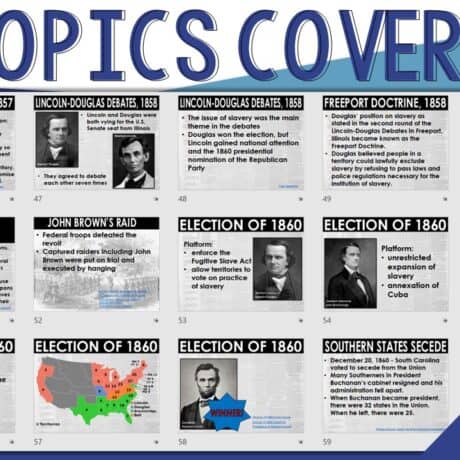 Events Leading to the Civil War Power Point Presentation - By History Gal