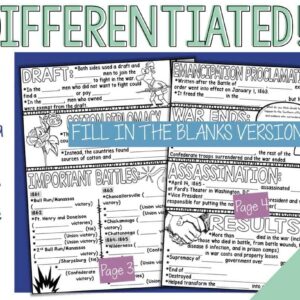 Civil War Doodle Notes and Digital Guided Notes - By History Gal
