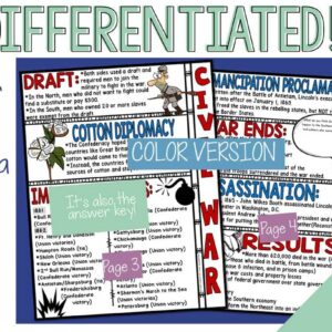 Civil War Doodle Notes and Digital Guided Notes - By History Gal