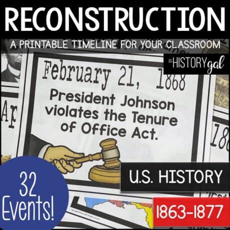 Reconstruction and After the Civil War Map Activity - By History Gal