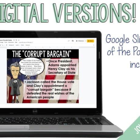 Corrupt Bargain & Presidencies of John Q. Adams & Andrew Jackson Doodle ...