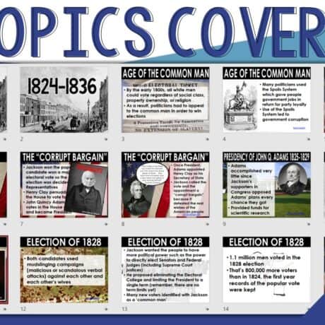 John Q. Adams, Jackson, Trail of Tears (1824-1836) PowerPoint & Notes ...