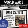 World War I Timeline Printable for Bulletin Boards and History ...