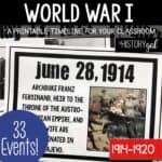World War I Timeline Printable for Bulletin Boards and History ...