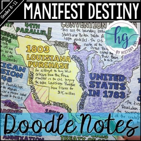 Western Expansion and Manifest Destiny Doodle Notes and Digital Guided ...