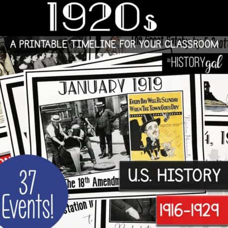 Roaring ’20s Timeline Printable for Bulletin Boards and History Classes ...