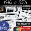1940s and 1950s Timeline Printable for Bulletin Boards and History ...