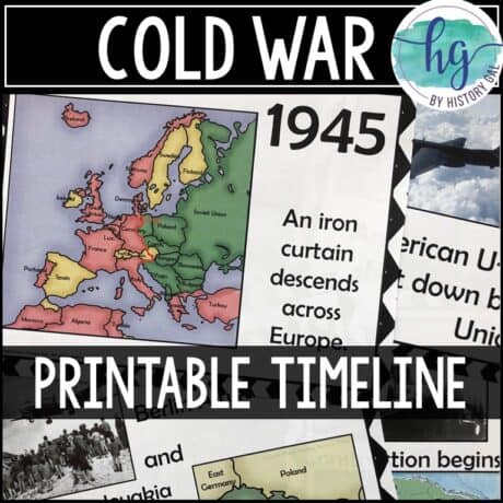 Cold War Timeline Printable for Bulletin Boards and History Classrooms ...