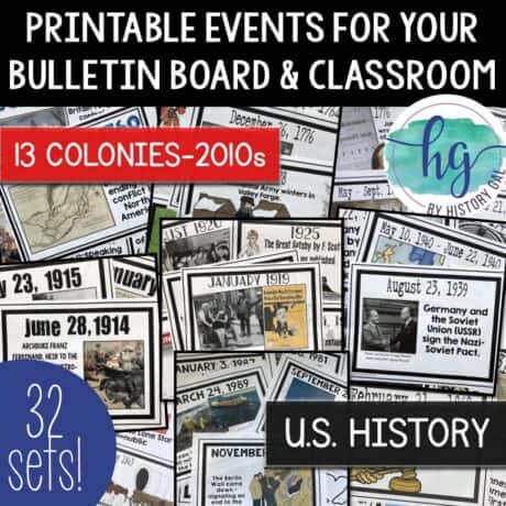 U.S. History Timelines Printable Bundle for Bulletin Boards and History ...