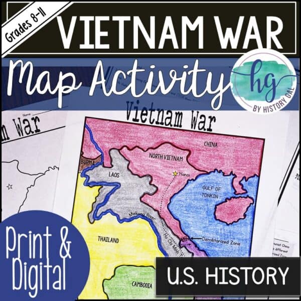Vietnam War Map Activity - By History Gal